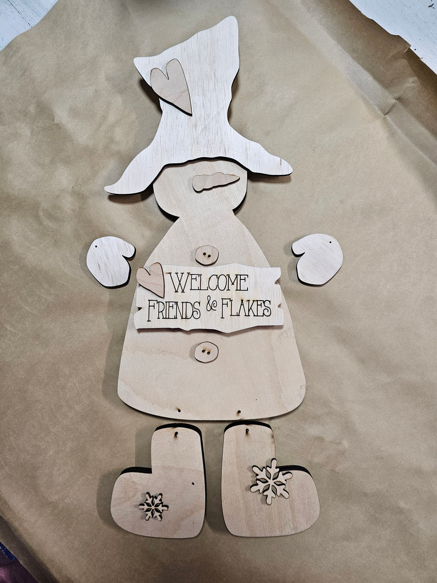 Chunky Wonky Snowman Welcome Friends & Flakes with dangly legs ...