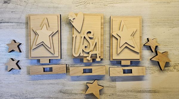 Chunky USA /Patriotic Sign set with wonky star scatter – Crafting with ...